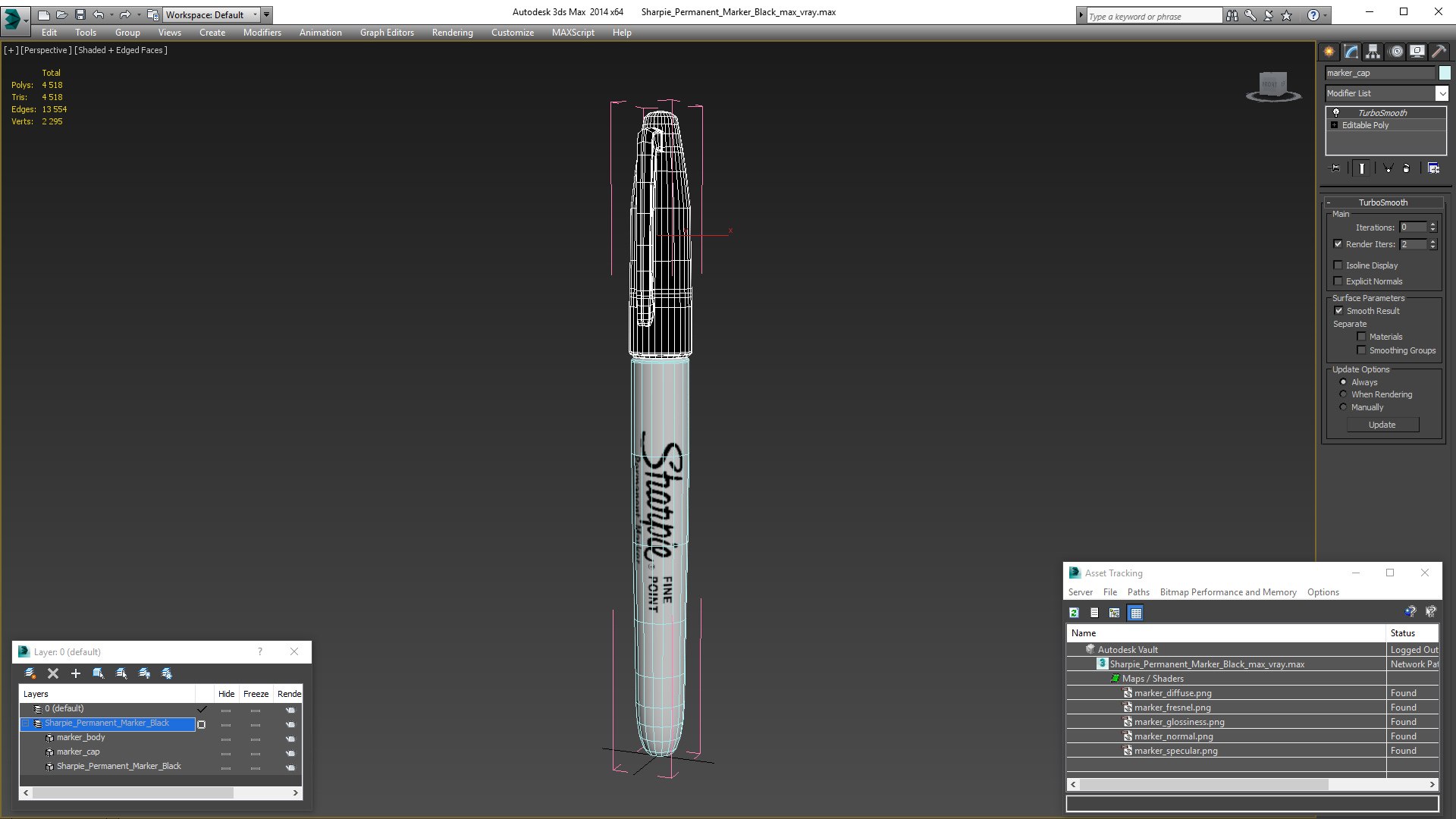 Sharpie Permanent Marker Black 3D model - TurboSquid 1882173