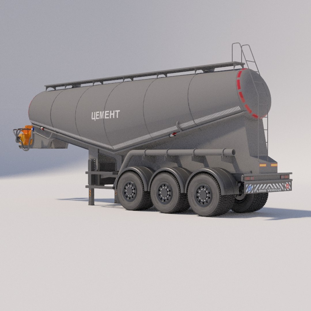 3D Semitrailers-cement Trucks Model - TurboSquid 1304869