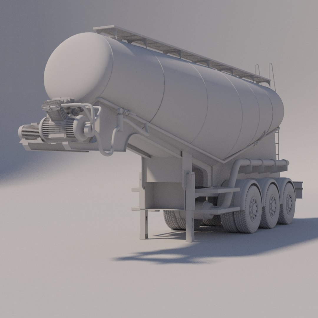 3D Semitrailers-cement Trucks Model - TurboSquid 1304869