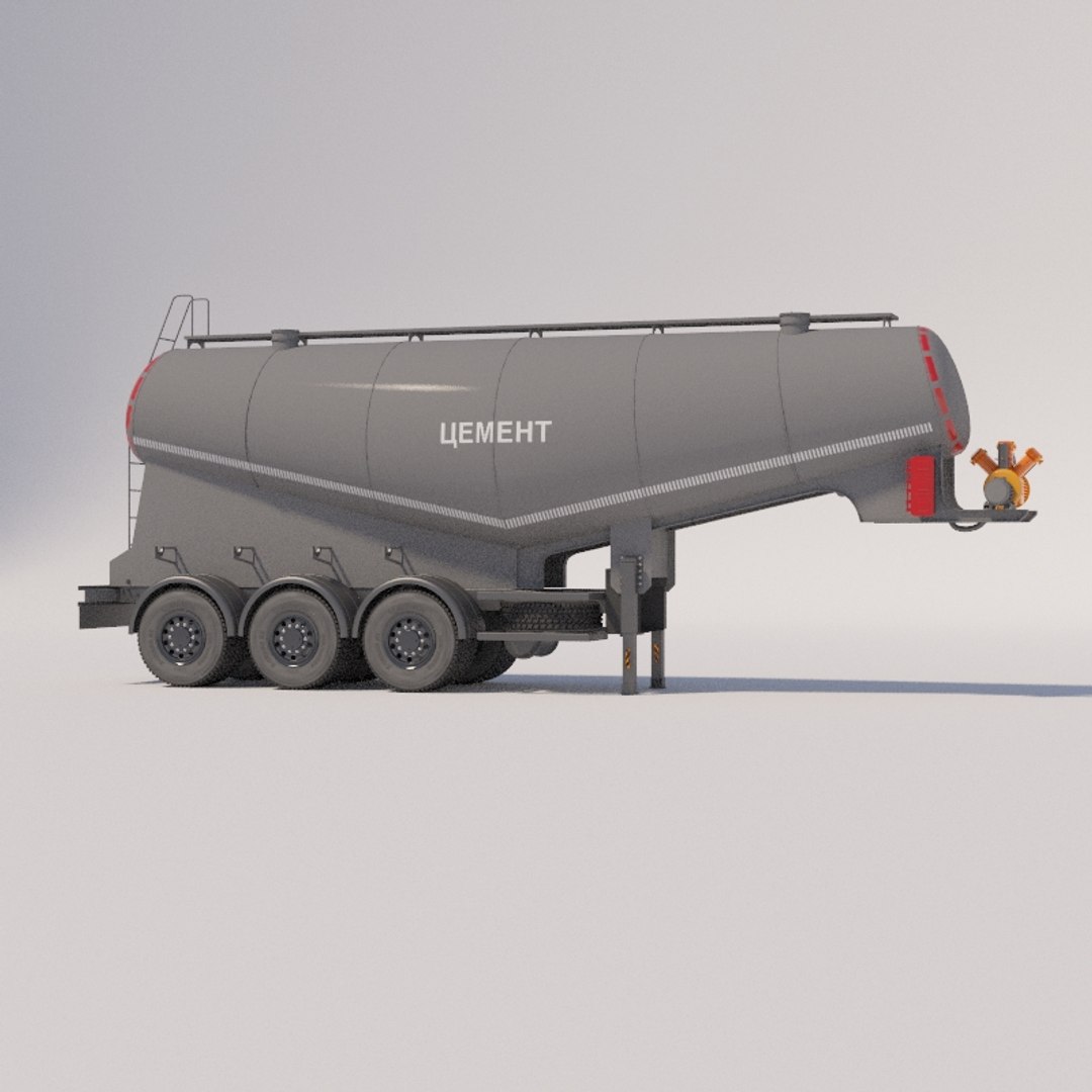 3D Semitrailers-cement Trucks Model - TurboSquid 1304869