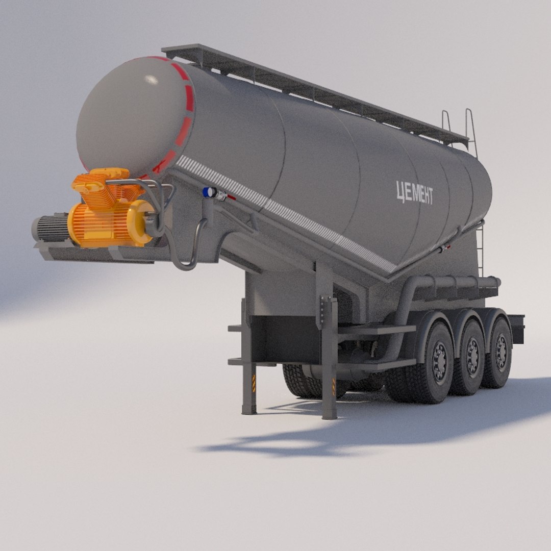 3D Semitrailers-cement Trucks Model - TurboSquid 1304869