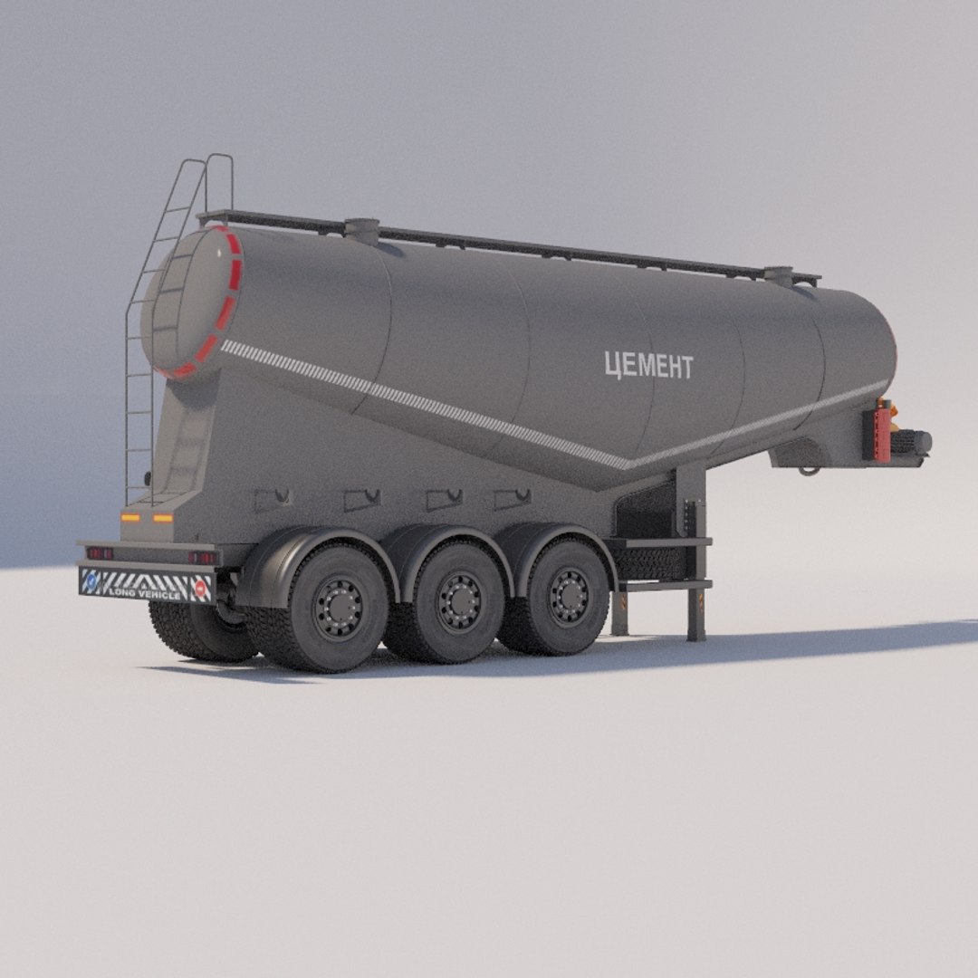 3D Semitrailers-cement Trucks Model - TurboSquid 1304869