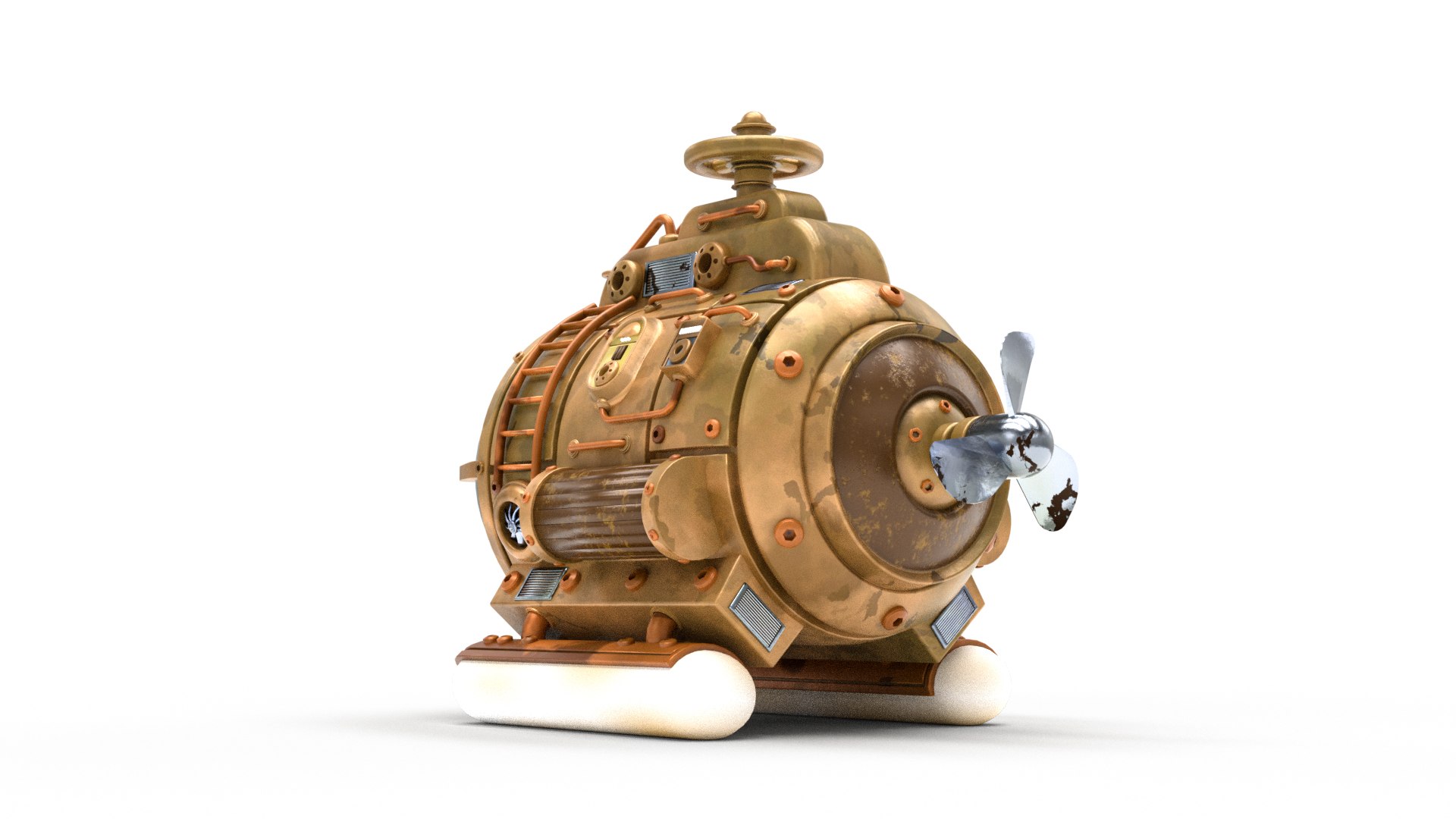 Steampunk Submarine Steam 3D Model - TurboSquid 1535109