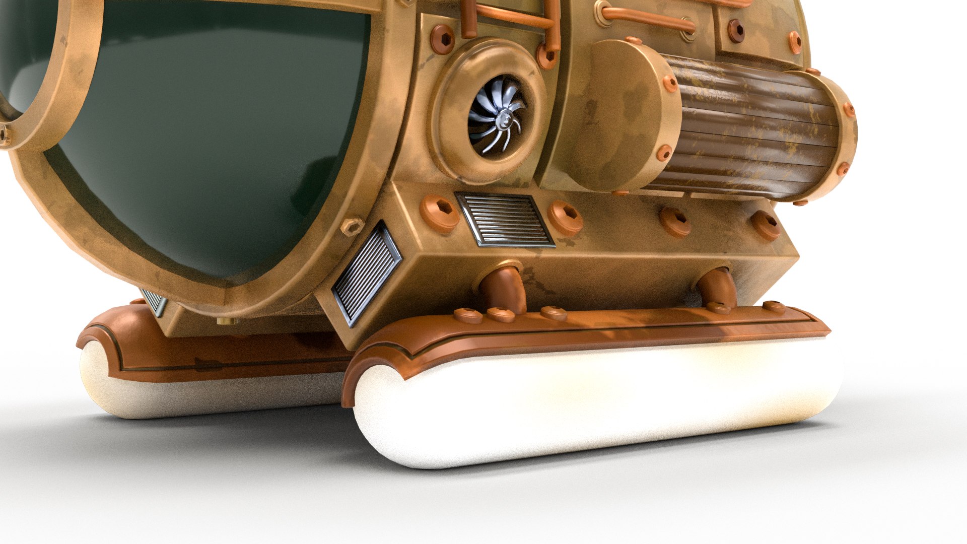 Steampunk Submarine Steam 3D Model - TurboSquid 1535109