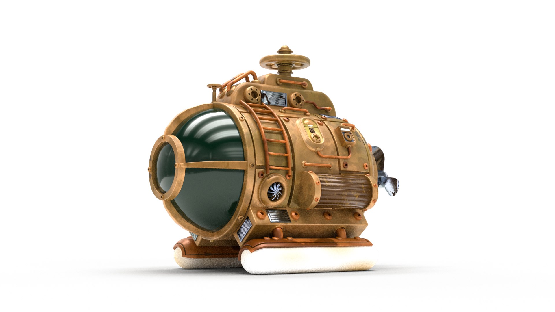 Steampunk Submarine Steam 3D Model - TurboSquid 1535109