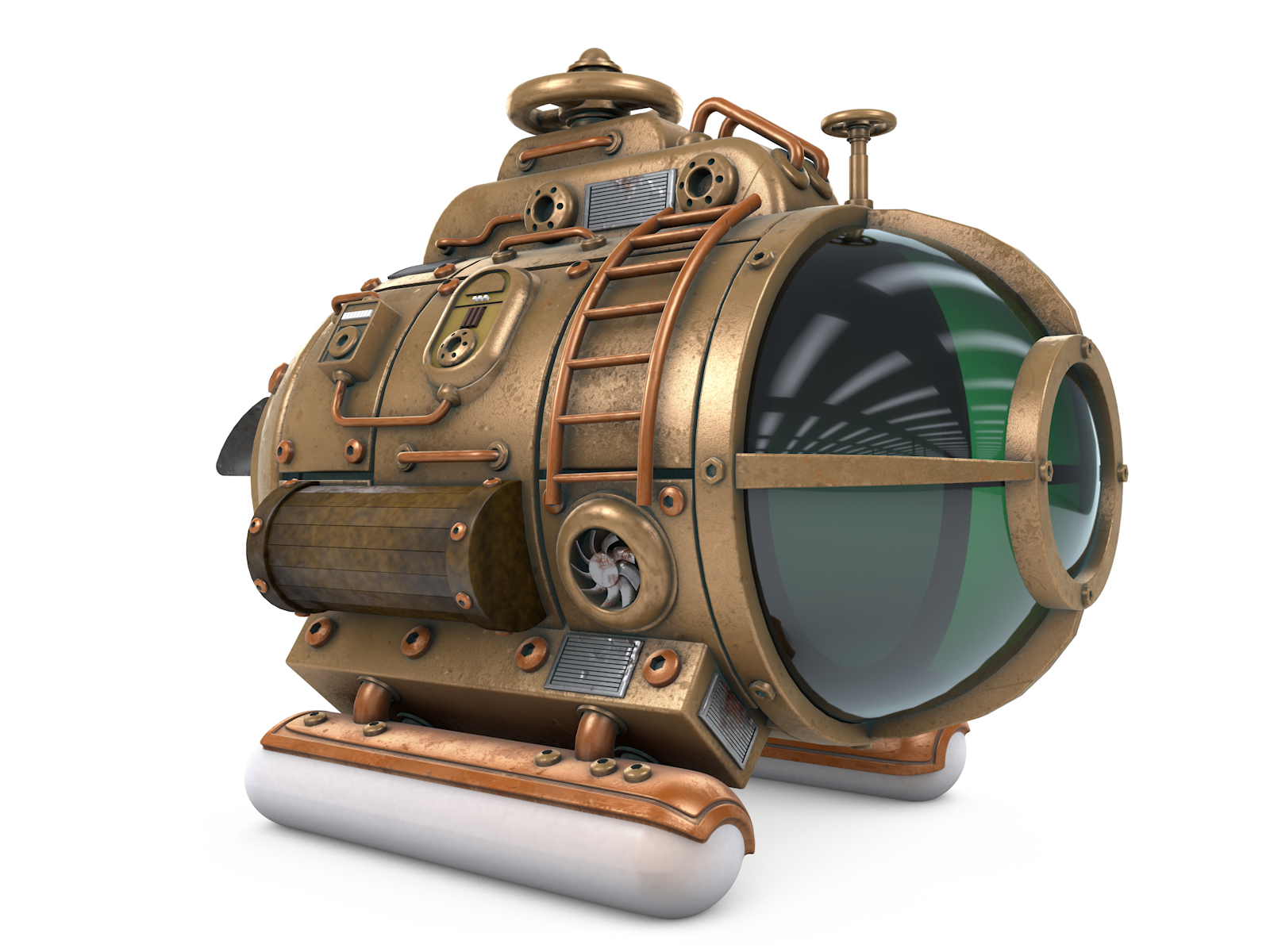 Steampunk submarine steam 3D model - TurboSquid 1535109