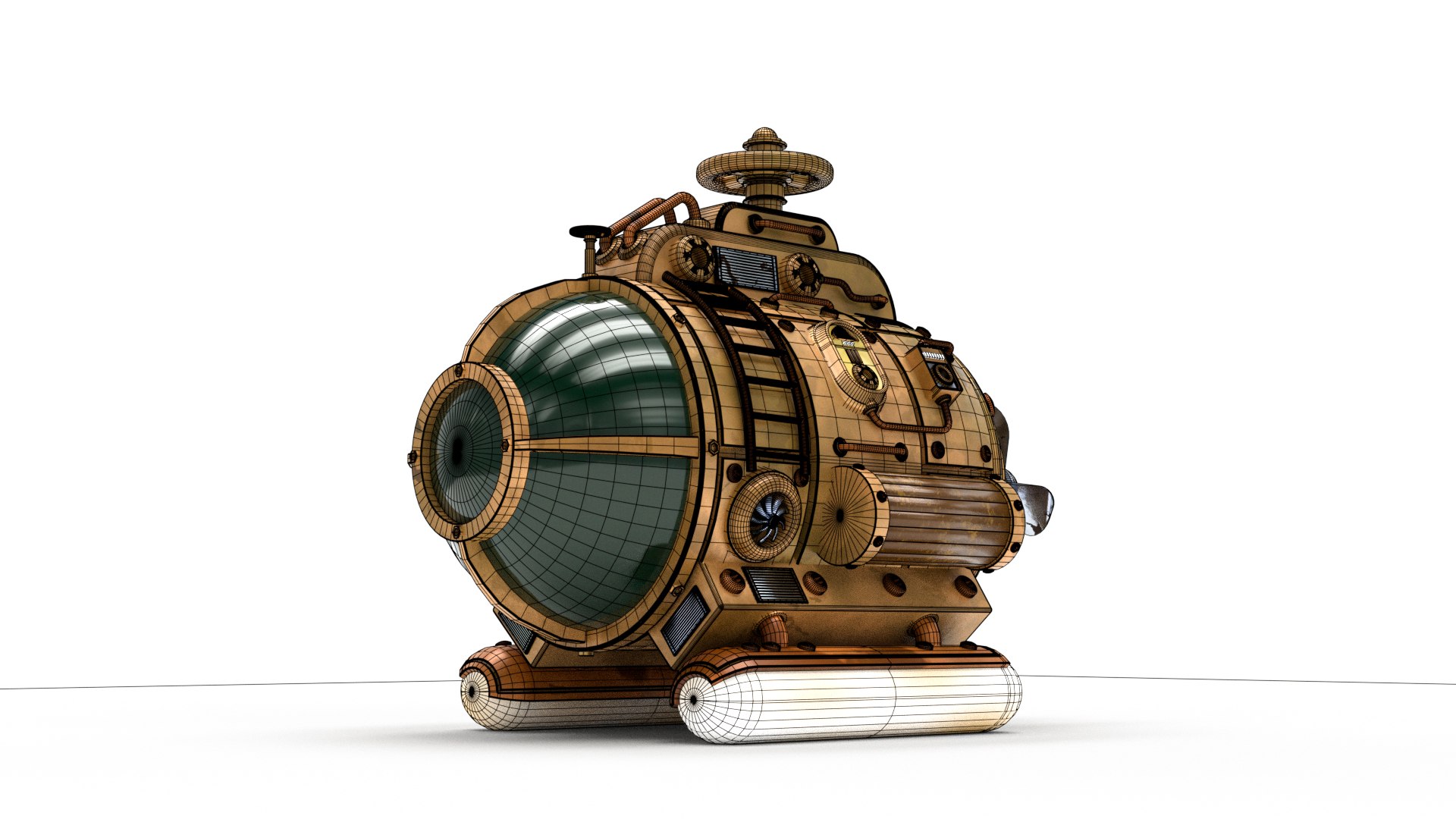 Steampunk submarine steam 3D model - TurboSquid 1535109