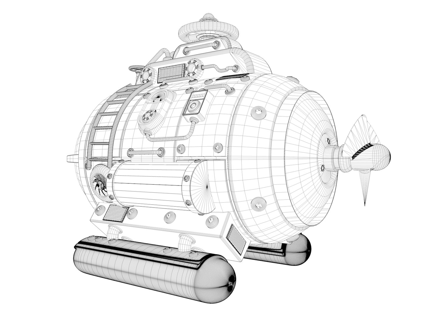 Steampunk submarine steam 3D model - TurboSquid 1535109