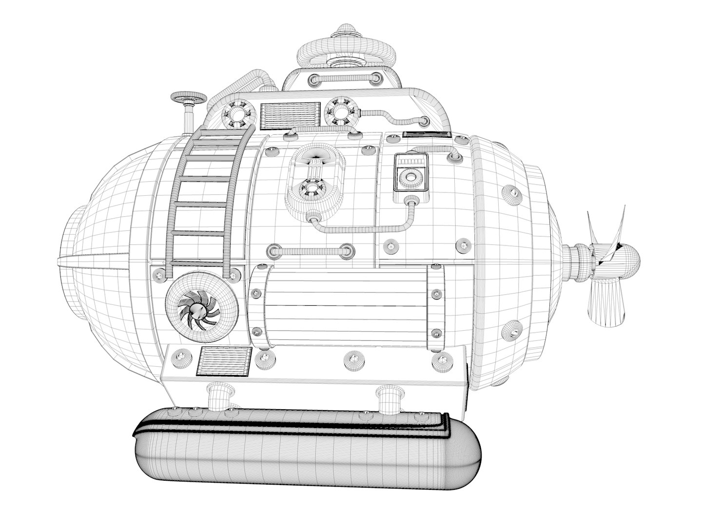 Steampunk submarine steam 3D model - TurboSquid 1535109