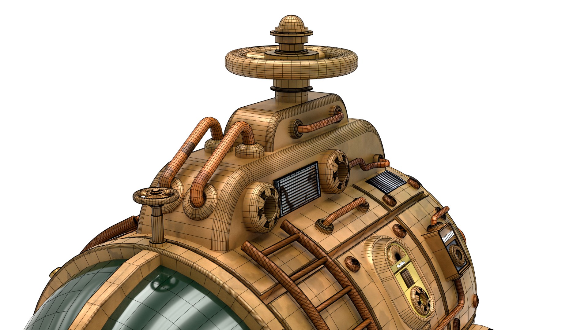 Steampunk submarine steam 3D model - TurboSquid 1535109