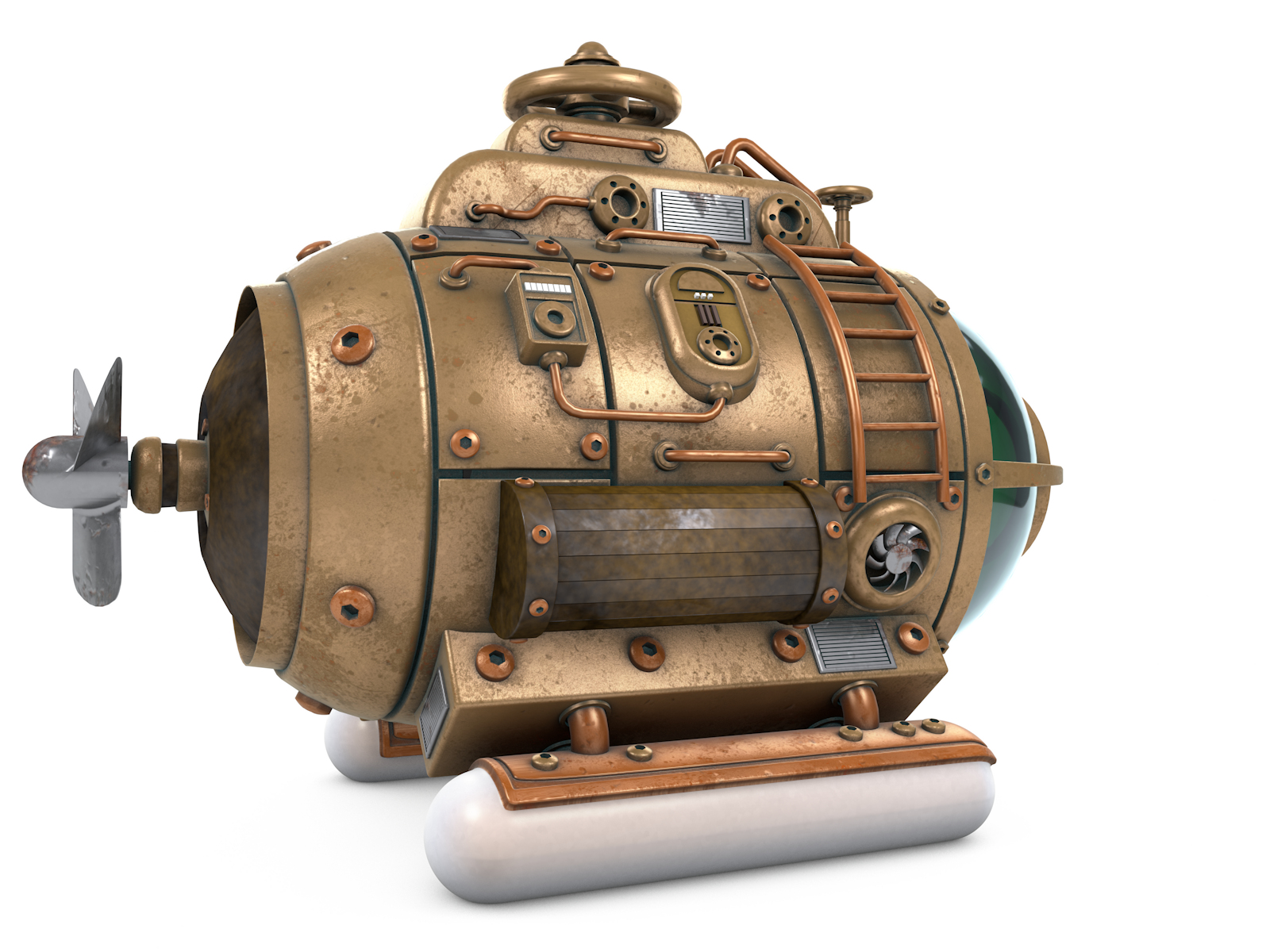Steampunk submarine steam 3D model - TurboSquid 1535109