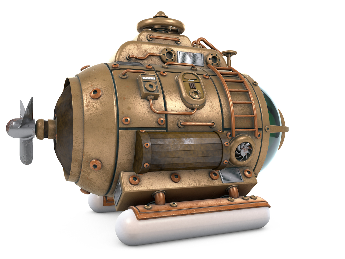 Steampunk submarine steam 3D model - TurboSquid 1535109