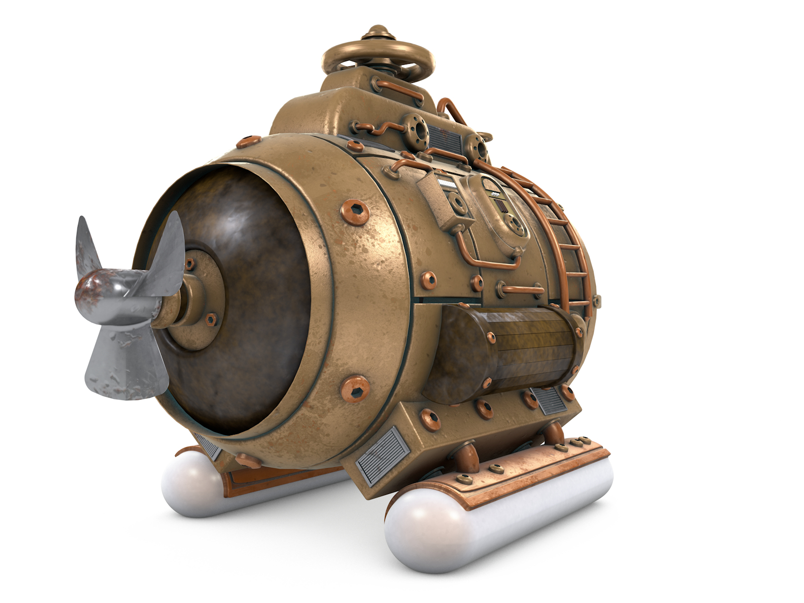 Steampunk submarine steam 3D model - TurboSquid 1535109