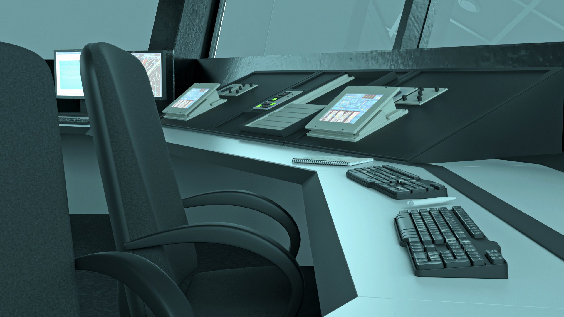 Control Tower Room 3D Model - TurboSquid 2317859