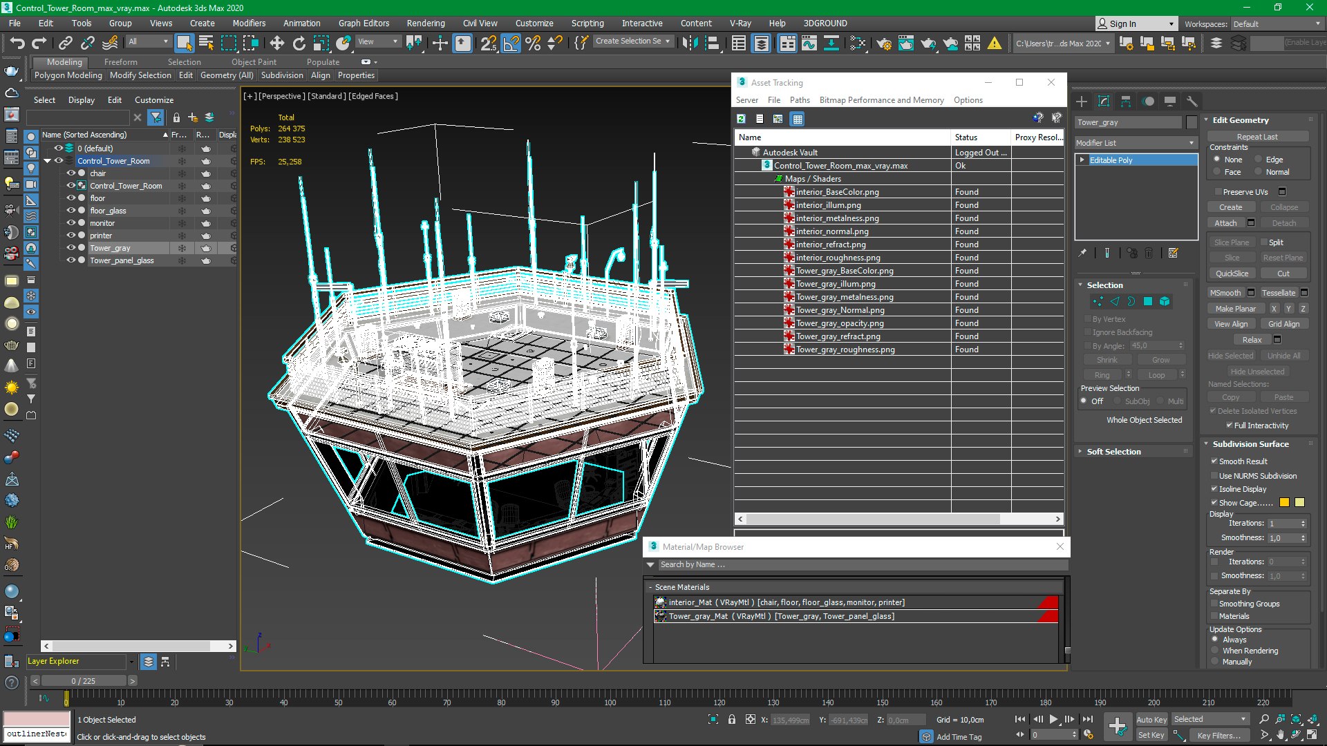 Control Tower Room 3D Model - TurboSquid 2317859