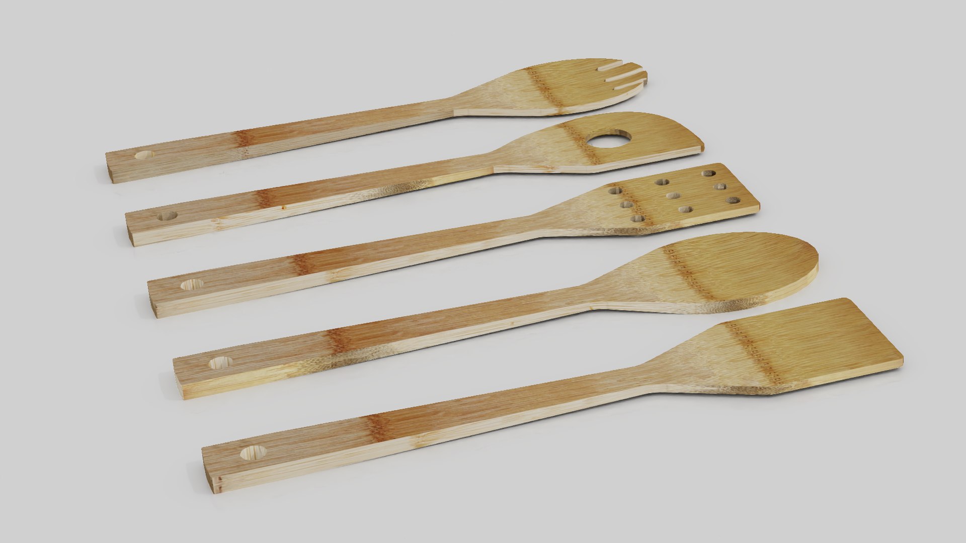 Bamboo Utensils 3D Model - TurboSquid 2243841