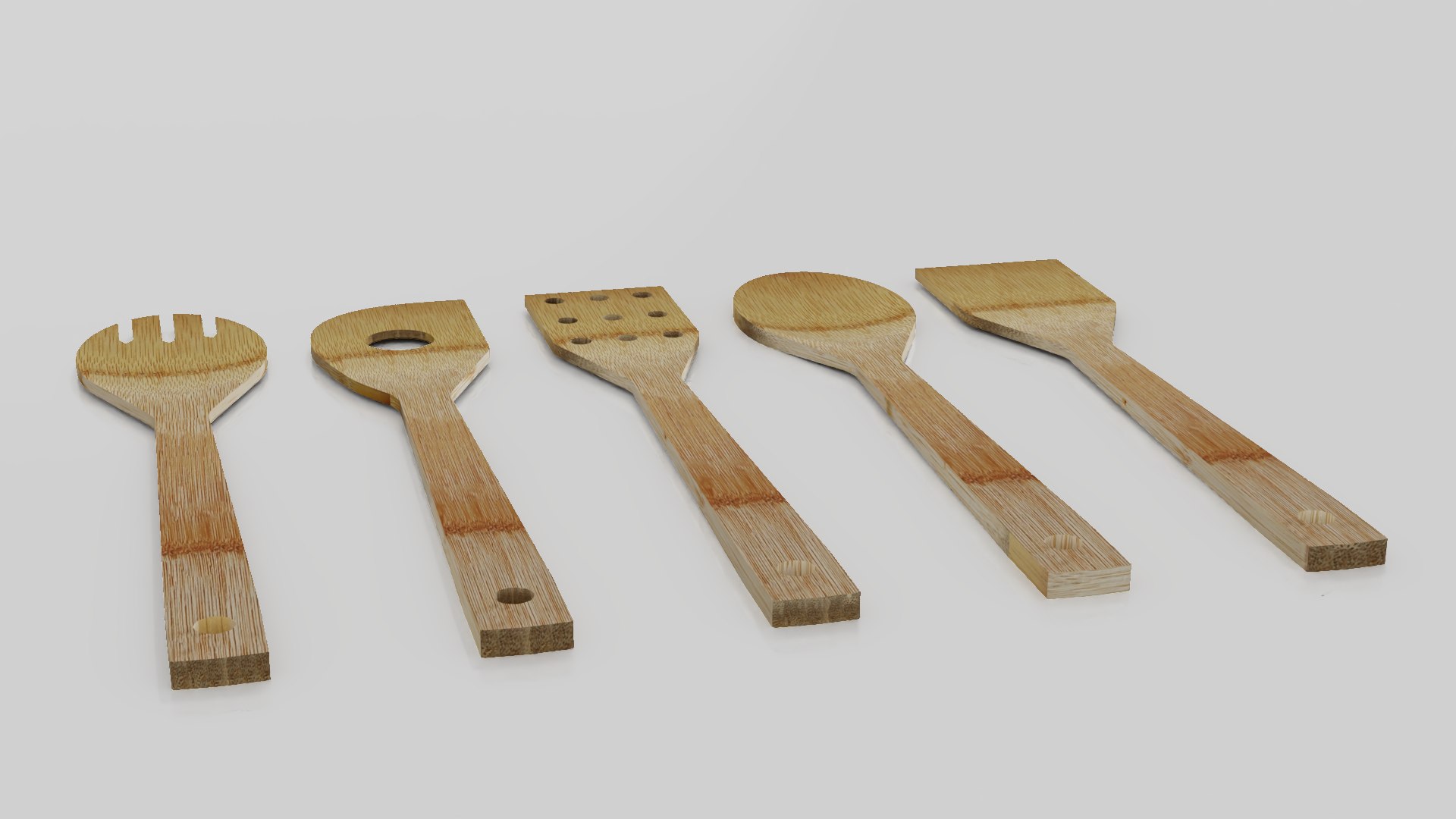 Bamboo Utensils 3D Model - TurboSquid 2243841