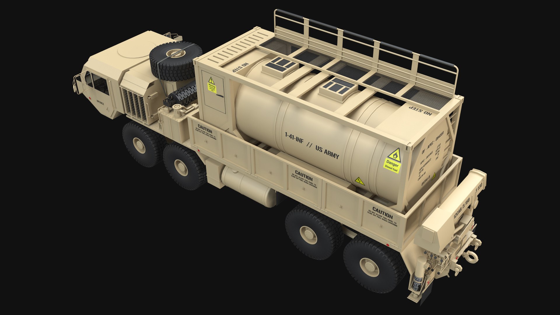 HEMTT Heavy Expanded Mobility Tactical Cargo Truck With Fuel Container ...