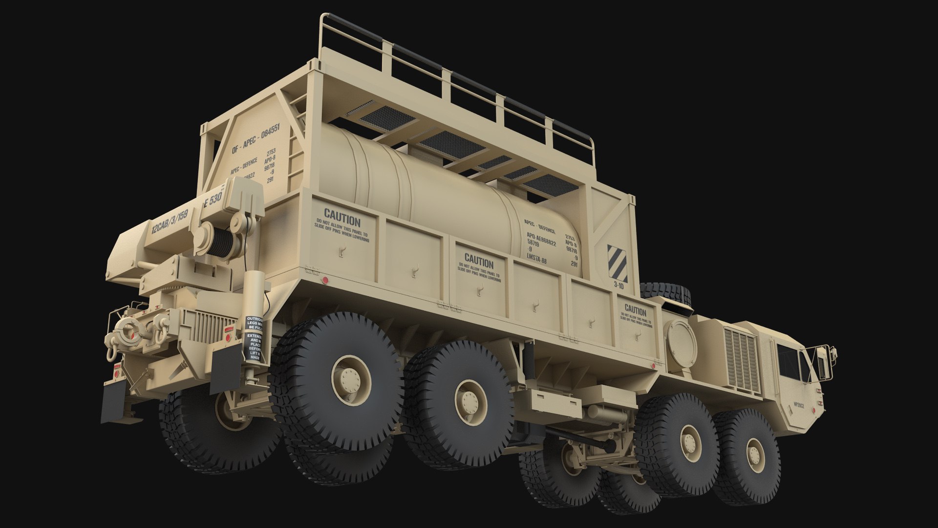 HEMTT Heavy Expanded Mobility Tactical Cargo Truck With Fuel Container ...