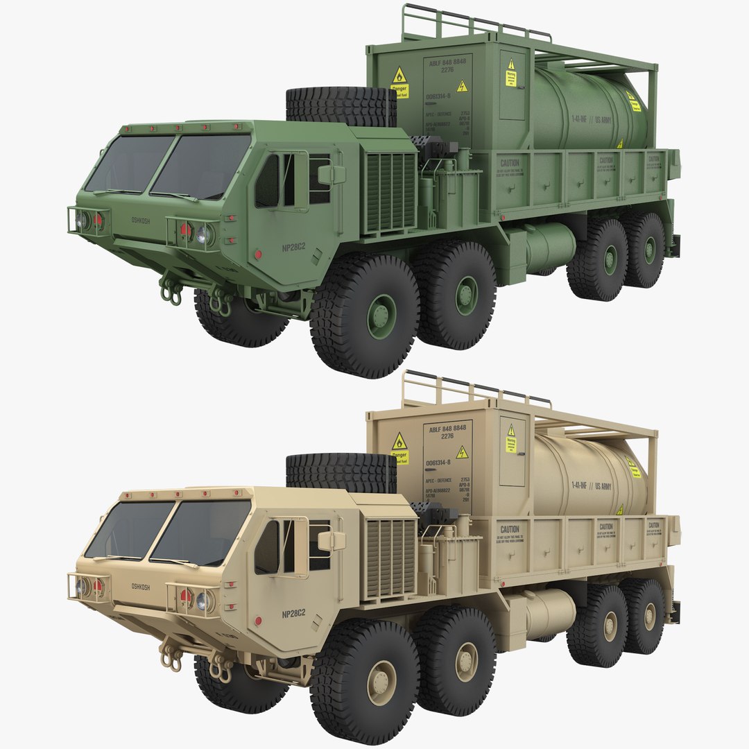 HEMTT Heavy Expanded Mobility Tactical Cargo Truck With Fuel Container ...