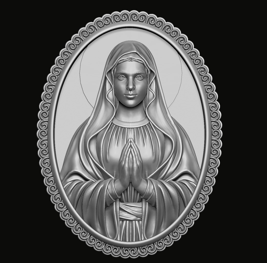 modelo 3d HOLY MARY MEDALLION PRINT - TurboSquid 2029806