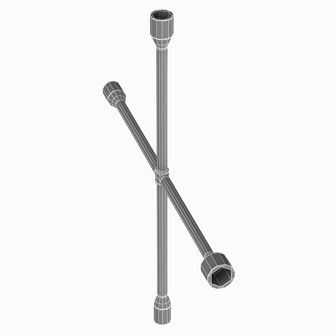 Cross Wheel Spanner 3d Model