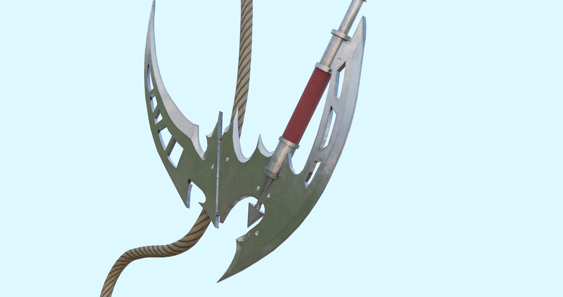 3D Flail Blade Weapon GameReady With PBR Unity Unreal Engine V-Ray ...