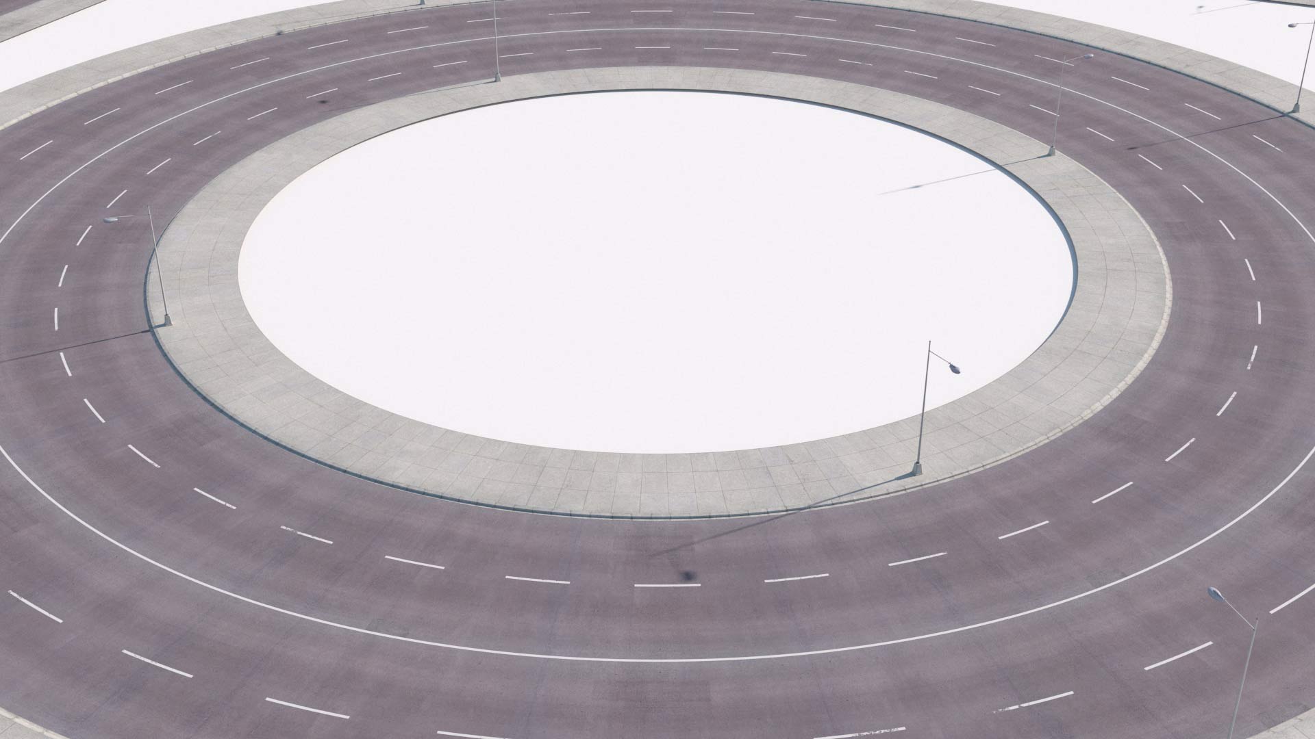 3D Streets Kit PBR - Game Ready Intersection Two Lines Model ...
