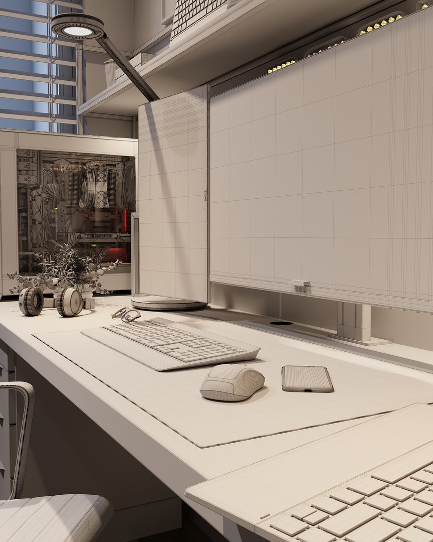 3D Model Office Workplace - TurboSquid 2160037