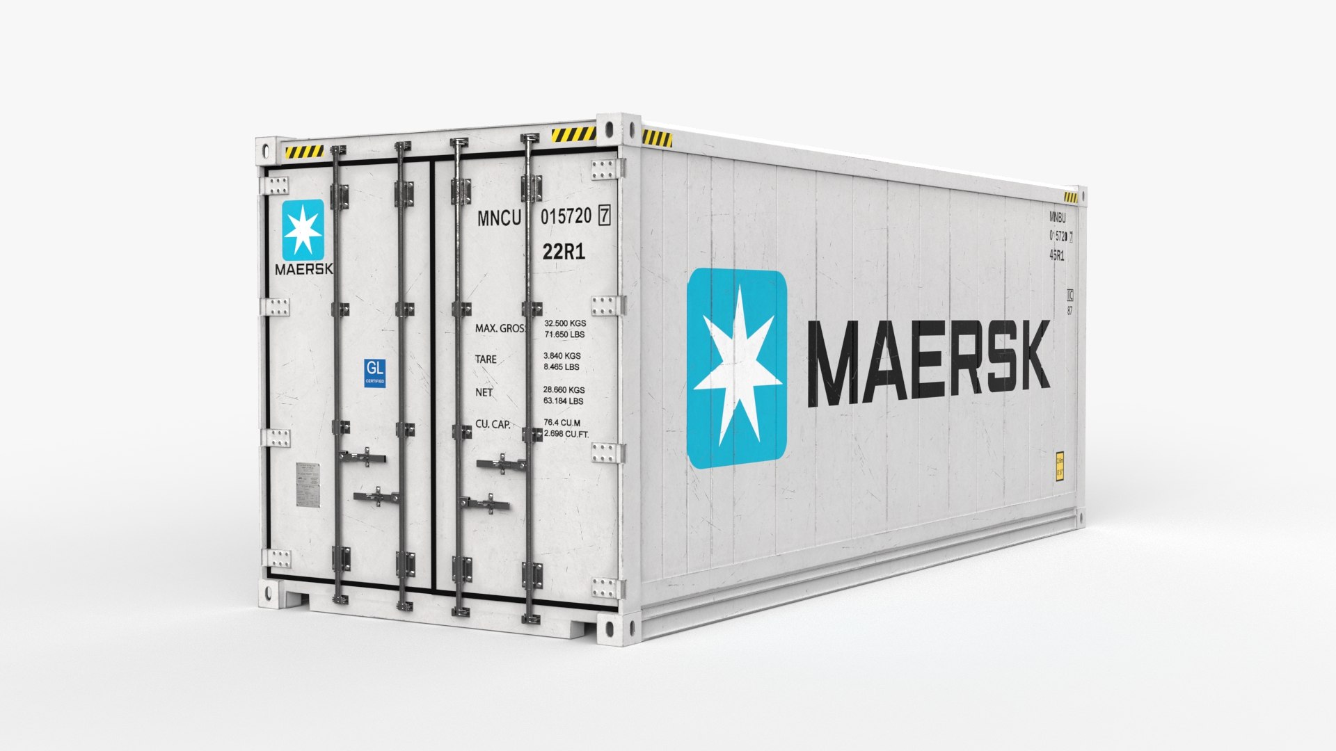 3D 20feet MAERSK Shipping Container Reefer CARRIER - TurboSquid 2202273