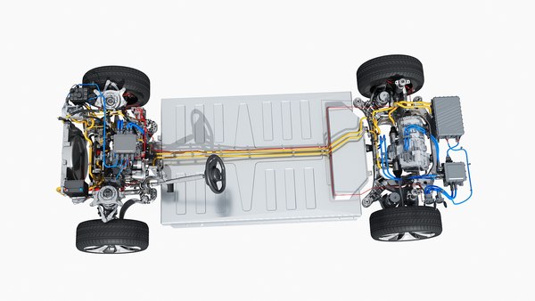 modelo 3d Rayos X del chasis del coche eléctrico - TurboSquid 1991643