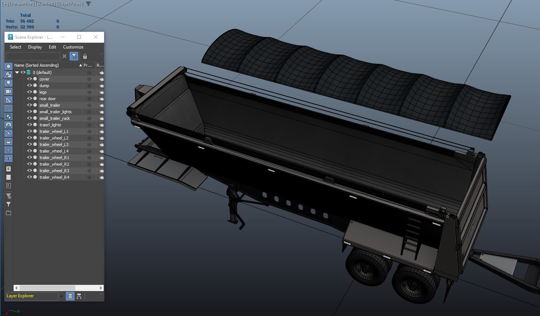 3D Model Dump Trailer PBR - TurboSquid 2138477