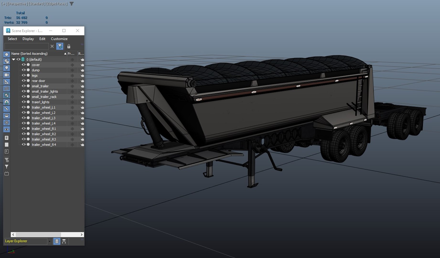 3D Model Dump Trailer PBR - TurboSquid 2138477