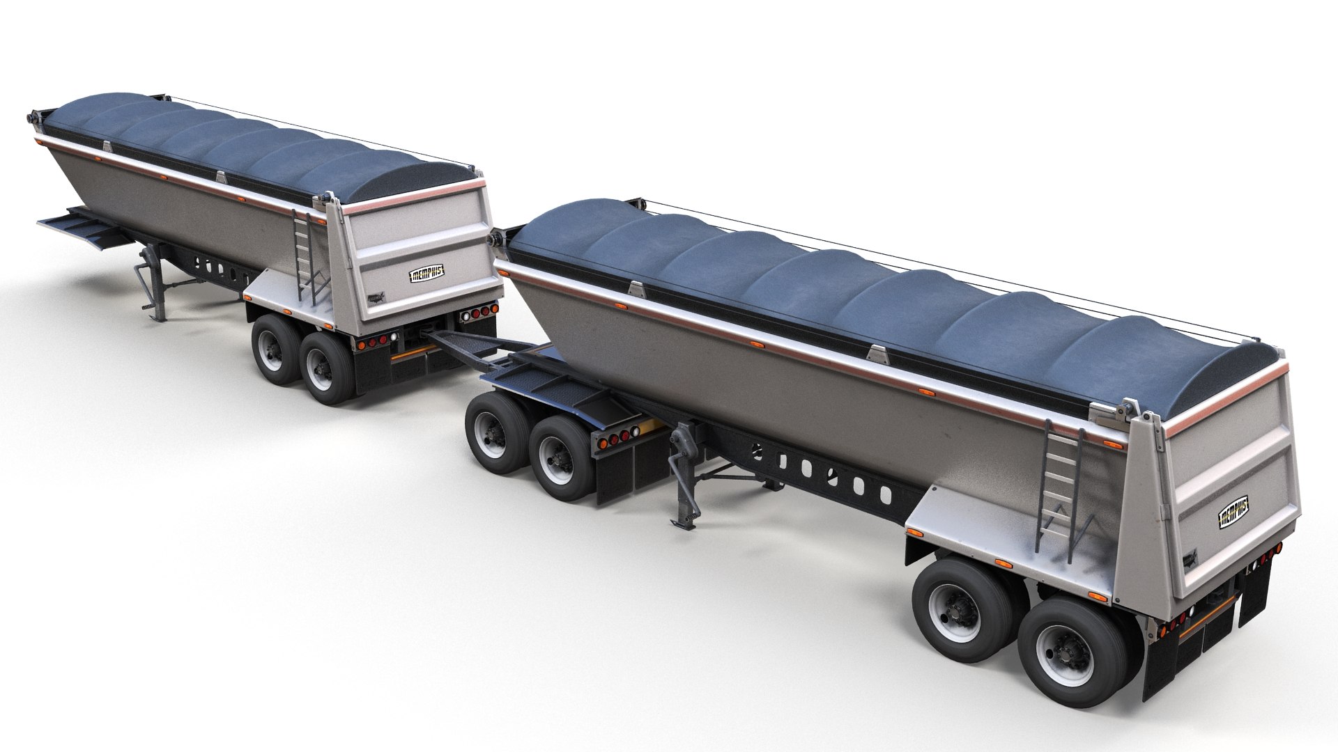 3D Model Dump Trailer PBR - TurboSquid 2138477