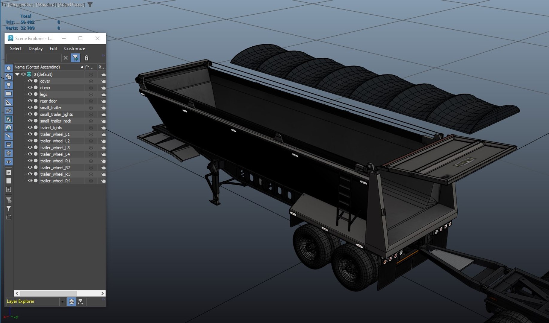3D Model Dump Trailer PBR - TurboSquid 2138477