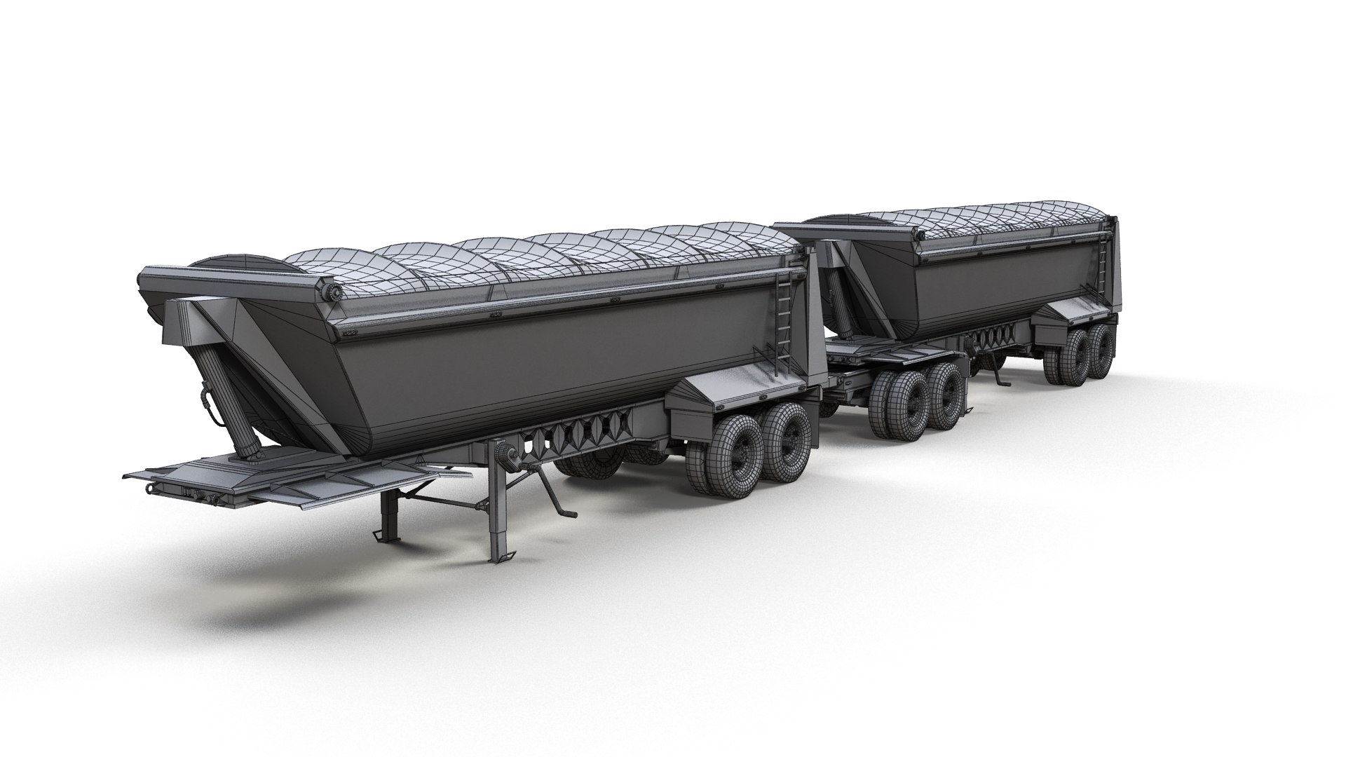 3D Model Dump Trailer PBR - TurboSquid 2138477