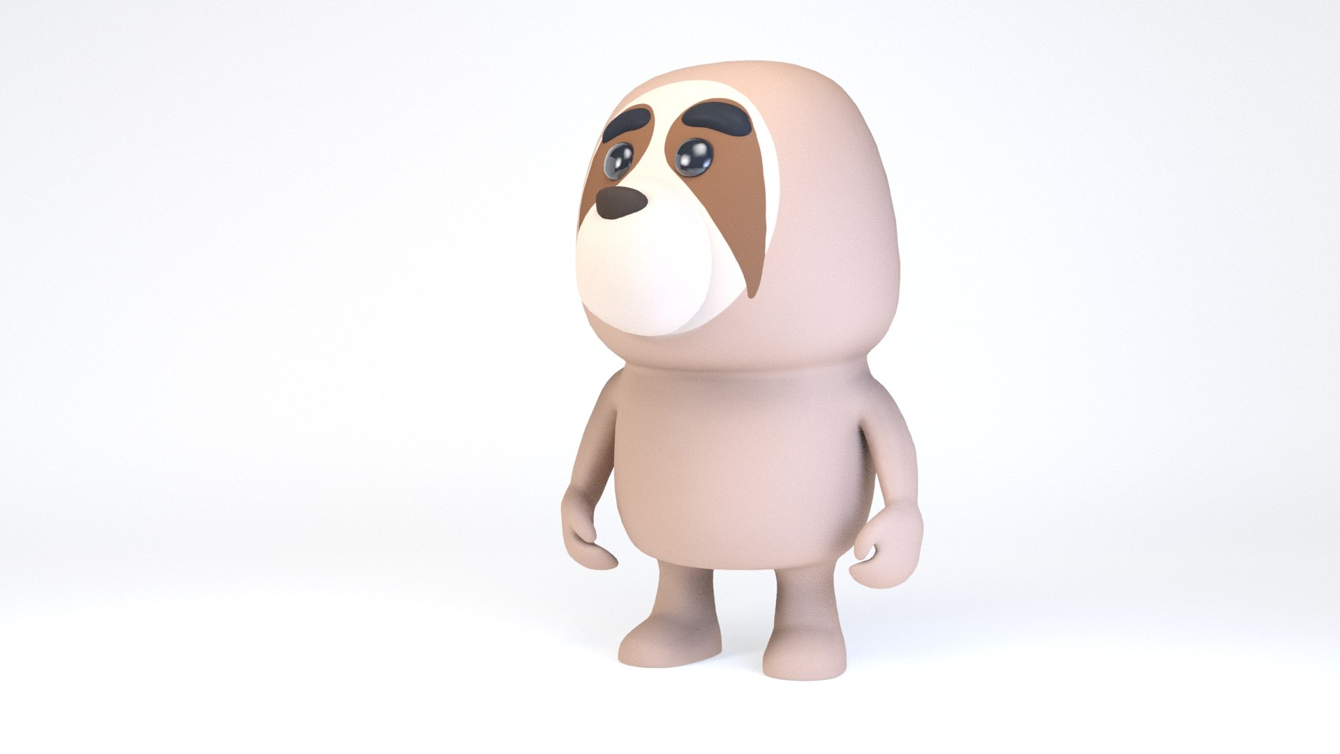 Cartoonish Humanoid Sloth Character Model - TurboSquid 2251262