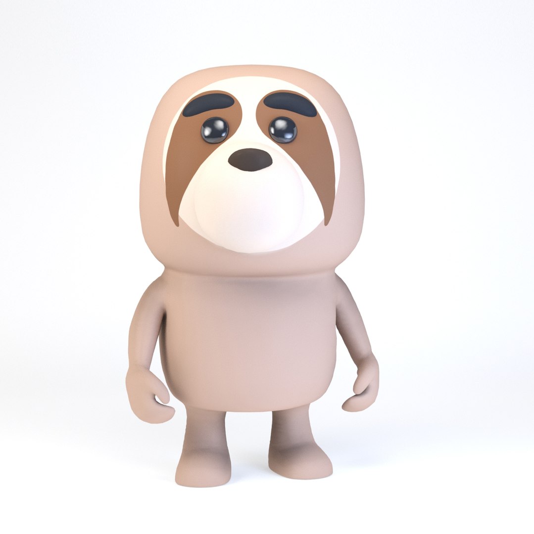 Cartoonish Humanoid Sloth Character Model - TurboSquid 2251262