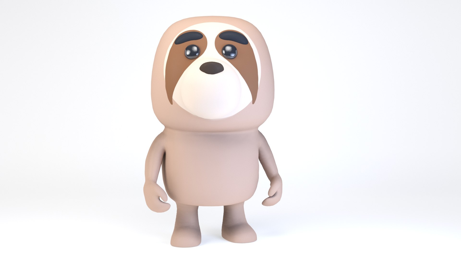 Cartoonish Humanoid Sloth Character Model - TurboSquid 2251262