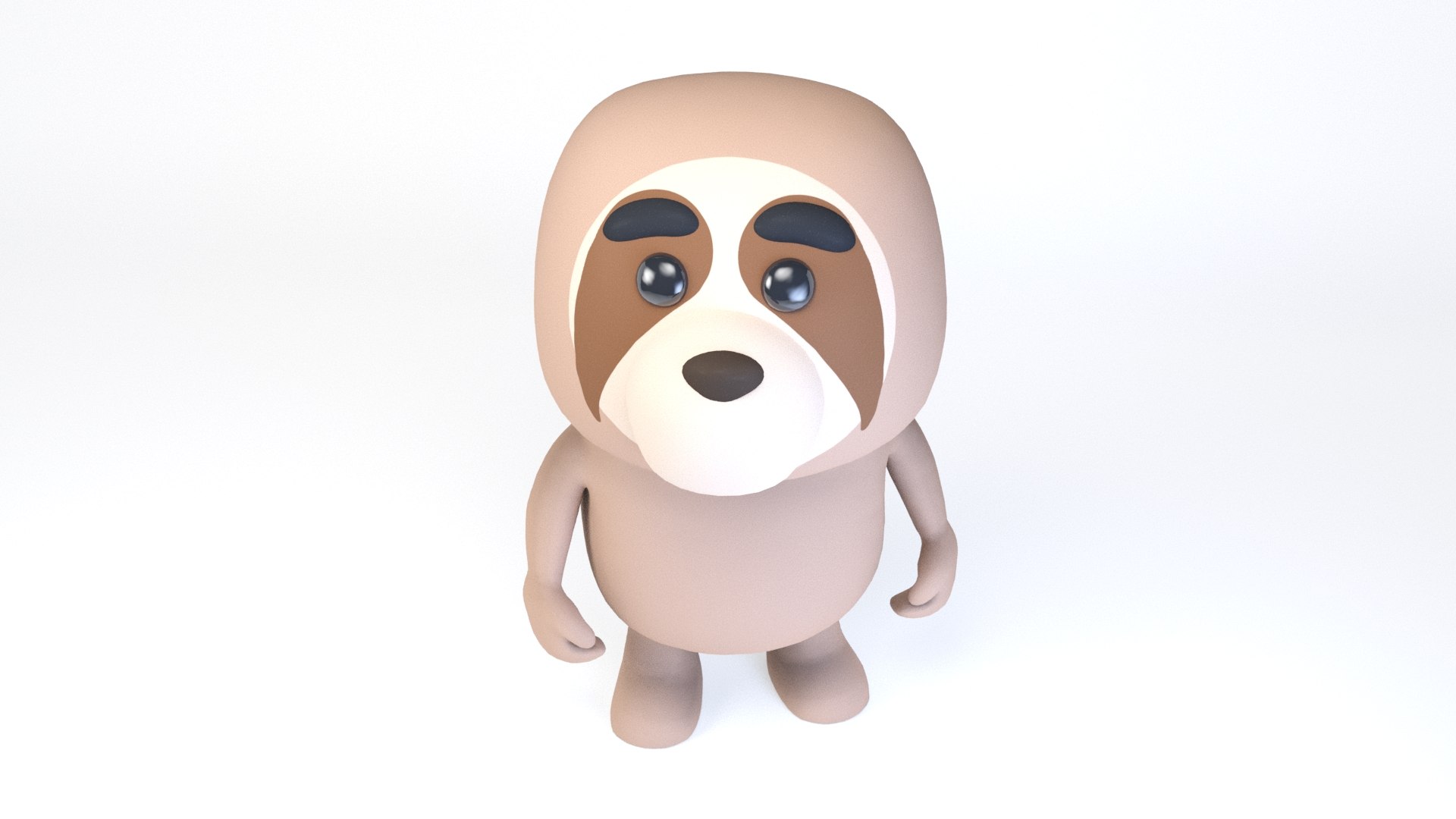 Cartoonish Humanoid Sloth Character Model - TurboSquid 2251262