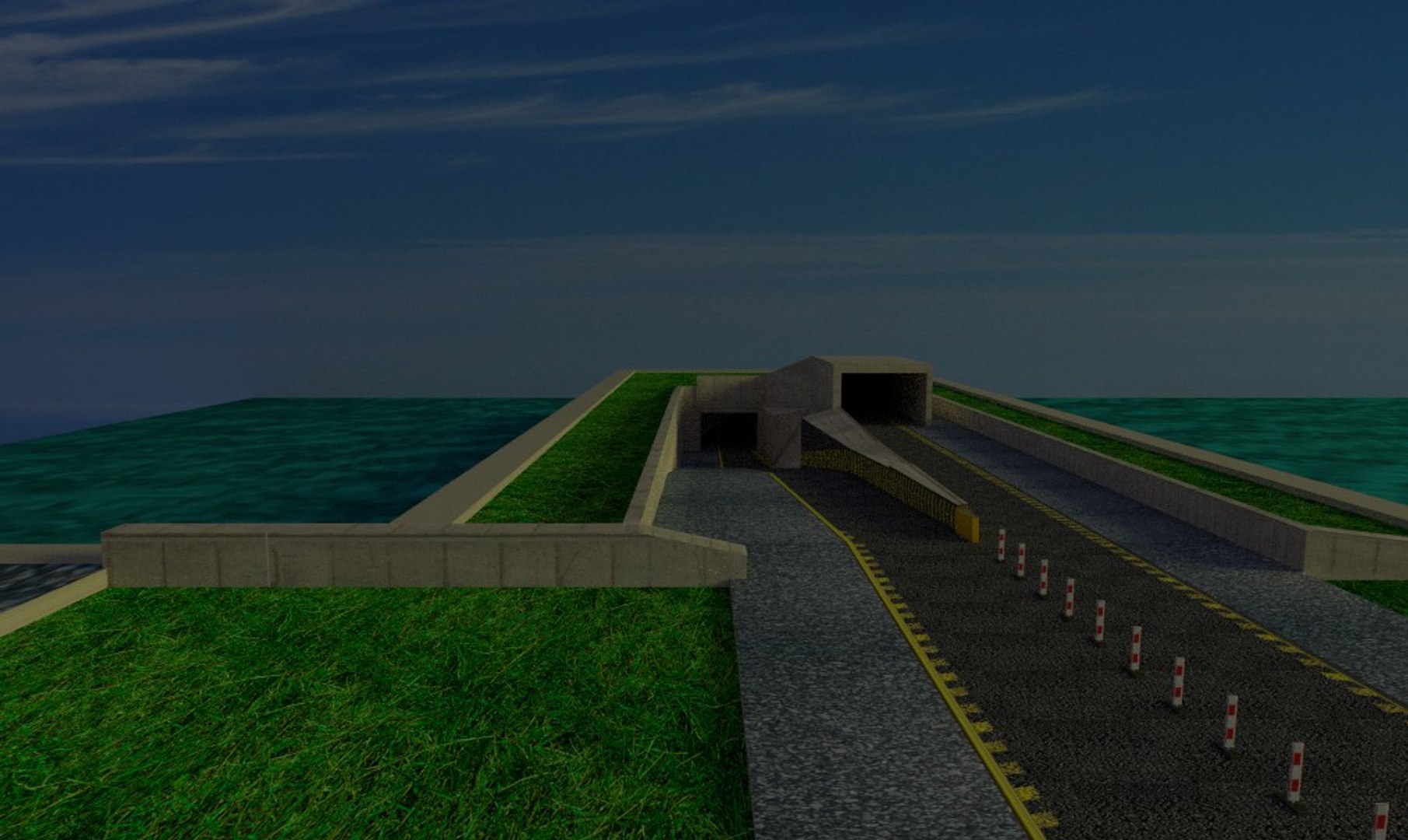 Basic Ferry Harbour 3d Model