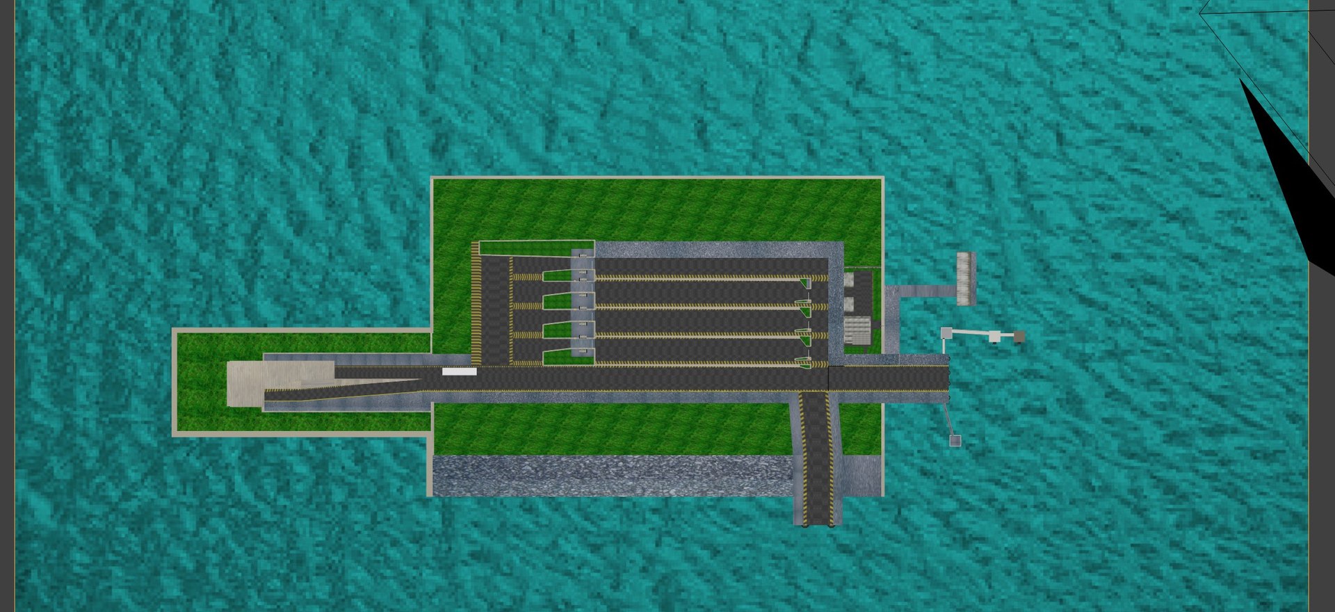 Basic Ferry Harbour 3d Model