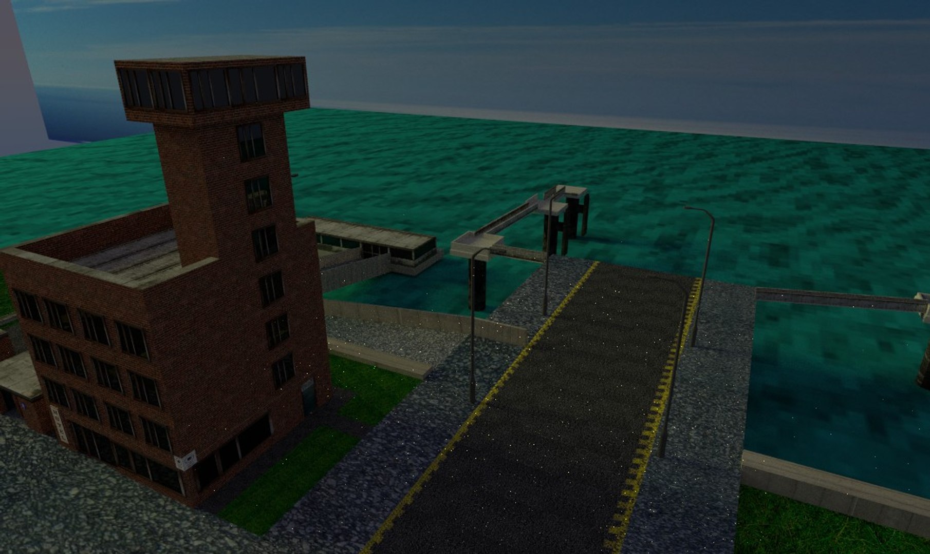 Basic Ferry Harbour 3d Model