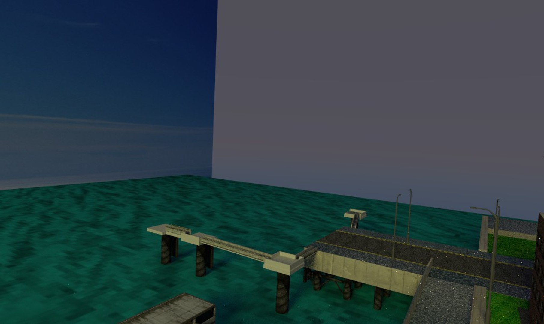 basic ferry harbour 3d model
