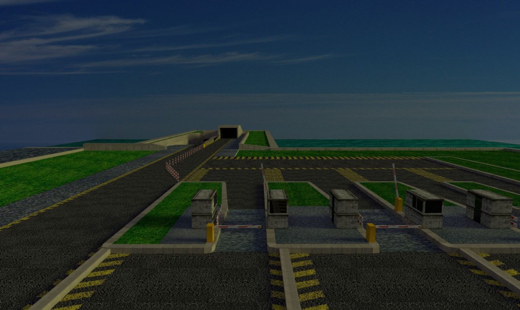 Basic Ferry Harbour 3d Model
