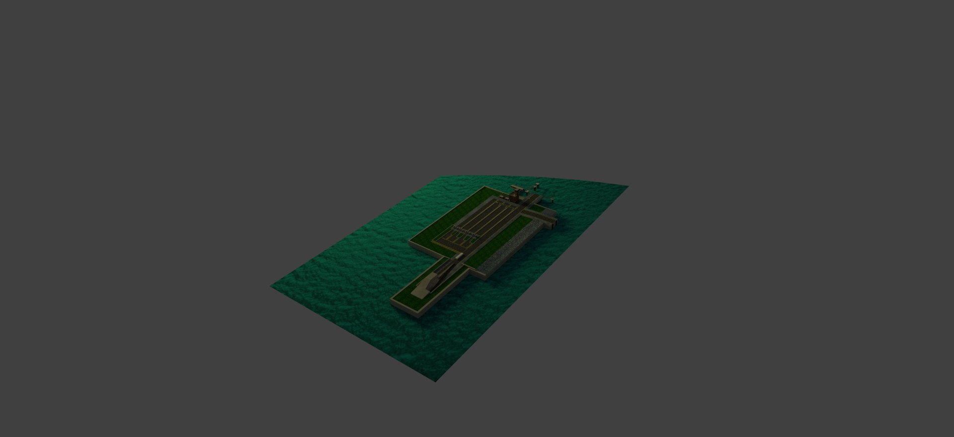 basic ferry harbour 3d model