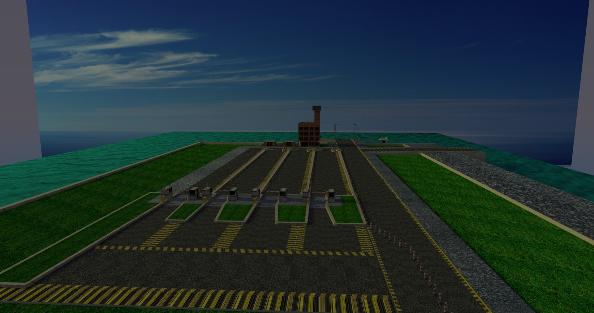 Basic Ferry Harbour 3d Model