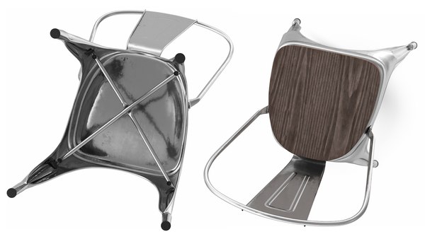 modelo 3d Silla apilable de hierro con asiento de madera - TurboSquid 2041575