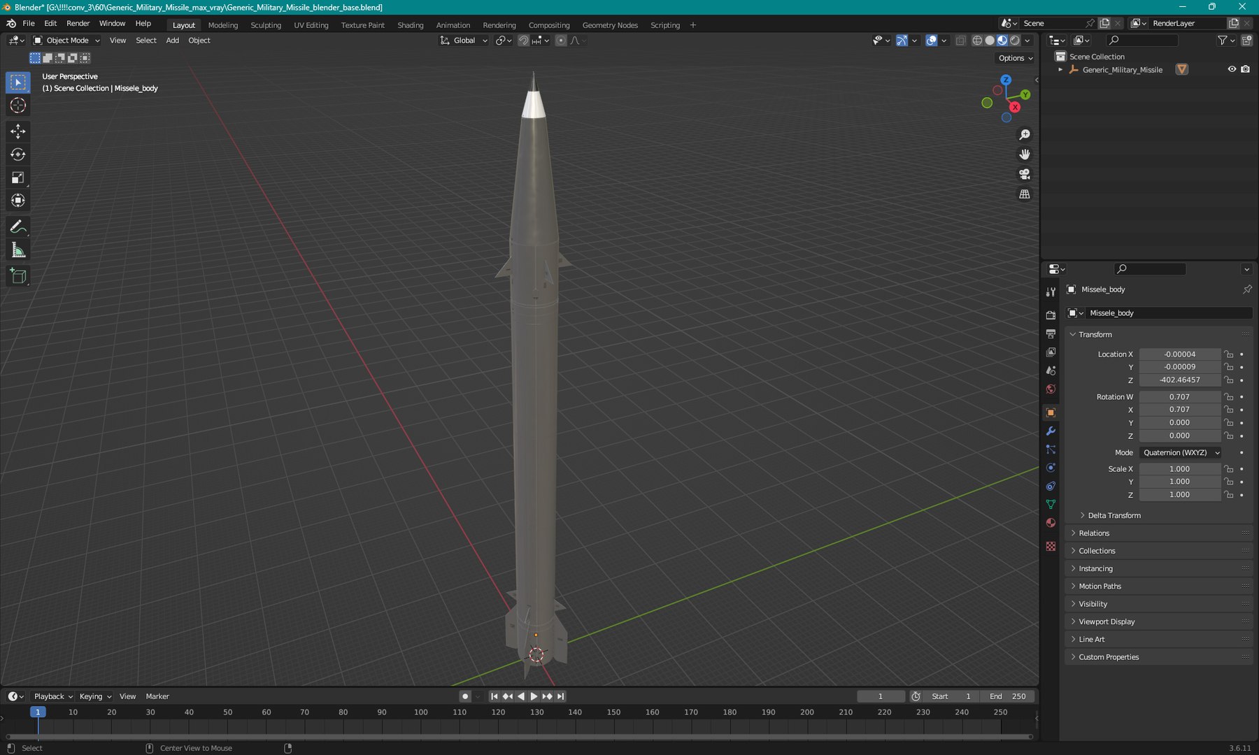 3D Generic Military Missile Model - TurboSquid 2317674