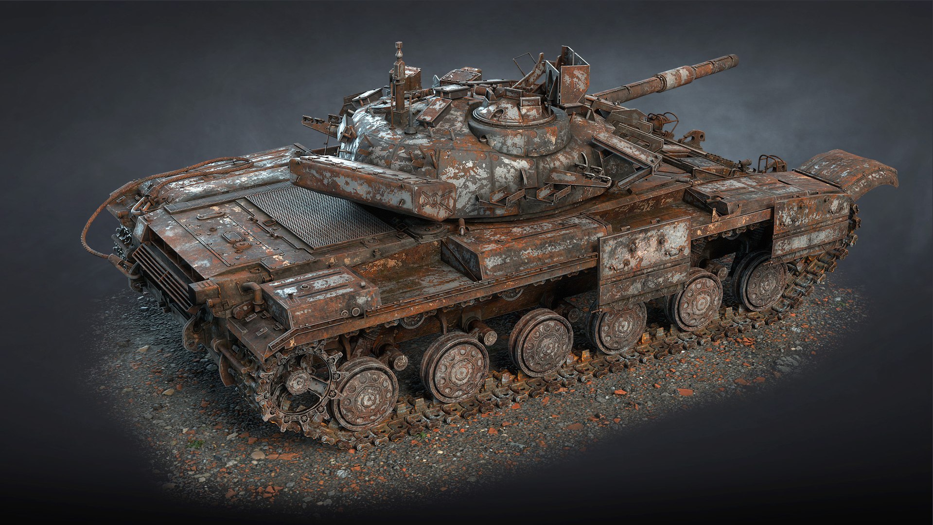 3D Tank T-64BM Bulat Destroyed - TurboSquid 2302624